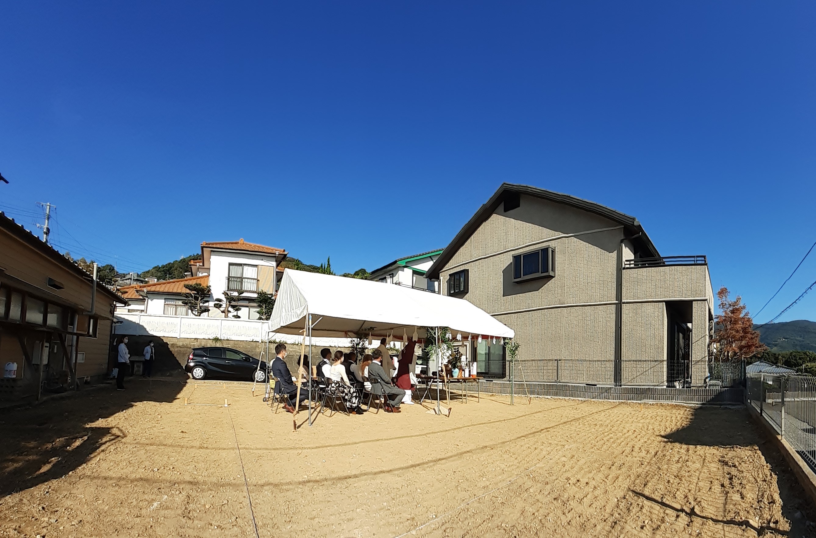 佐世保市内で二世帯住宅の地鎮祭を執り行いました。 | 佐世保市二世帯住宅・多世帯住宅｜HALC Design ハルクデザイン